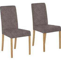 4-Fu&szlig;stuhl Home Affaire, B:44cm H:91cm T:56cm, braun, Holzwerkstoff, Massivholz, St&uuml;hle, "Bologna", Gestell aus Massivholz
