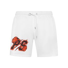 Plein Sport Herren Badehose "Badehose", weiß, Gr. L, Obermaterial: 100% Polyester, Badehosen