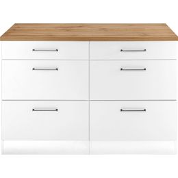 Unterschrank KOCHSTATION, B:120cm H:85cm T:60cm, wei&szlig;, MDF, K&uuml;che, Schr&auml;nke, "KS-Kehl", Breite 120 cm