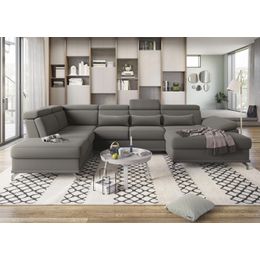 Sit & More Wohnlandschaft SIT & MORE, B:359cm H:87cm T:230cm, braun, 100% Polyester, Sofas, "Cabrio U-Form, B: 359 cm, mit Sitztiefen-, Arm- &