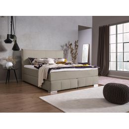 Boxspringbett Alina, B:188cm L:214cm, braun, Chenille GCP (100% Polyester), Jugendzimmer, Komplettbetten, "Luga", 188 cm breit, inkl. Matratze und