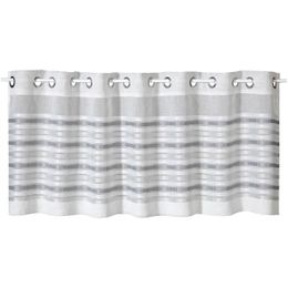 Scheibengardine GERSTER, B:150cm H:50cm, grau, Polyester, Gardinen, "Heiko", HxB: 50x150, mit modernem Streifen Design