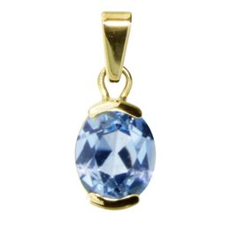 OSTSEE-SCHMUCK Damen Kettenanh&auml;nger "- Sophia 10x8 mm - Gold 333/000 - Blautopas", Gelbgold 333, gold, Gelbgold 333, Schmuckanh&auml;nger