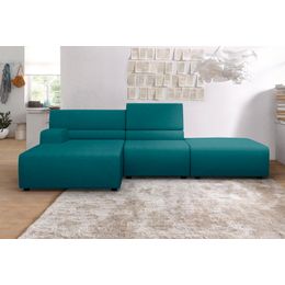 Ecksofa Egoitaliano, B:287cm H:80cm T:98cm, blau, 100% Polyester. Wasserabweisende Mikrofaser., Wohnzimmer, Sofas, "Babouche, Designsofa mit