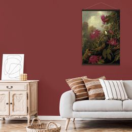 Leinwandbild, B:70cm H:100cm T:2,3cm &Oslash;:2,3cm, bunt, Art for the home, Leinwand, Wohnzimmer, Bilder, "Vogel Landschaft", Luxus Kakemono Leinen