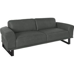 2,5-Sitzer W.Schillig, B:232cm H:78cm T:94cm, grau, Sofas, "montanaa", mit Metallkufen in Schwarz pulverbeschichtet, Breite 232 cm