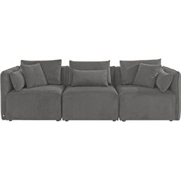 3-Sitzer OTTO HOME, B:262cm H:86cm T:90cm, grau, 92% Polyester, 8% Polyamid, Sofas, "Nöre", 3 Teile, in vielen Bezugsqualitäten und Farben s. auch