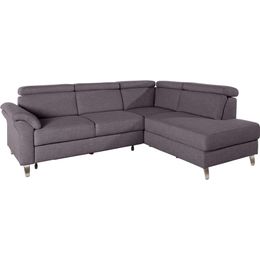 Sit & More Ecksofa SIT & MORE, B:245cm H:84cm T:194cm, grau, Wohnzimmer, Sofas, "Arngast L-Form", inklusive Kopfteilverstellung und Federkern