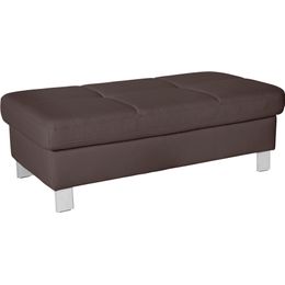 Hocker, B:116cm H:45cm T:70cm, braun, exxpo - SOFA FASHION, Luxus-Kunstleder;Webstoff (100% Polyester);Webvelours (100% Polyester), Wohnzimmer,