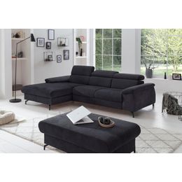 Ecksofa COTTA, B:244cm H:72cm T:166cm, grau, Microfaser (100% Polyester);Flachgewebe (100% Polyester), Wohnzimmer, Sofas, "Kitty L-Form, B: 242 cm",