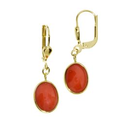 OSTSEE-SCHMUCK Damen Paar Ohrh&auml;nger "- Classic 10x8 mm - Gold 333/000 - Koralle", Gelbgold 333, gold, Gelbgold 333, Ohrringe