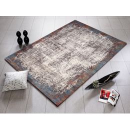 Teppich WK Wohnen, B:240cm H:8mm L:340cm, bunt, Polyacryl, Viskose, Wohnzimmer, Teppiche, "BORDER", hochwertiger Viskoseanteil, samtweiche Oberfl&auml;che