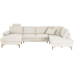 Wohnlandschaft 3C CANDY, B:339cm H:86cm T:220cm, wei&szlig;, 95% Polyester, 5% Nylon, Sofas, "Lecce, wahlweise PUR-Schaumstoff oder Tonnentaschenfederkern