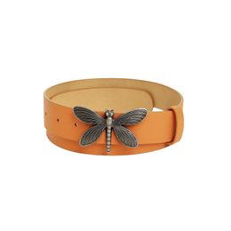 Damen Lederg&uuml;rtel "Libelle", orange, Basic, Collezione Alessandro, unifarben, Leder, G&uuml;rtel, aus echtem Leder mit sommerlicher Schlie&szlig;e