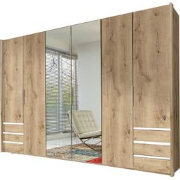 Kleiderschrank wimex, B:300cm H:216cm T:58cm, braun, Schlafzimmer, Schr&auml;nke, "Level by fresh to go", mit Spiegelt&uuml;ren und Schubladen