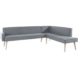 Eckbank, B:198cm H:84cm T:260cm, silber, exxpo - SOFA FASHION, 100% Polyester, Esszimmer, Sitzb&auml;nke, "Lungo, moderne Kedernaht, bequem und elegant,