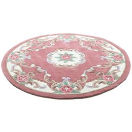 Teppich Theko, H:14mm &Oslash;:150cm, rosa, Kunstfaser, Wohnzimmer, Teppiche, "Ming", hochwertiges Acrylgarn, ideal im Wohnzimmer & Schlafzimmer