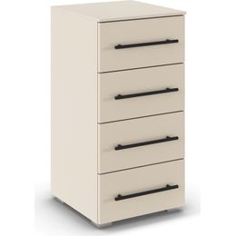 Schubkastenkommode Rauch, B:40cm H:81cm T:42cmbeige (champagner), Holzwerkstoff, Sideboards, "Sideboard Schubladenkommode AVOLA mit Dekorfront", mit