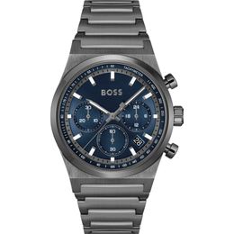 BOSS Kinder Chronograph "CANDOR CHRONO", blau, Armbanduhren, Quarzuhr, Armbanduhr, Herrenuhr, Edelstahlarmband, analog, Tag