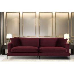 Big-Sofa Home Affaire, B:252cm H:80cm T:97cm, rot, Samtoptik (100% Polyester);Struktur (100% Polyester), Sofas, "Cozy elegantes Designsofa, Maße