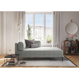 Recamiere Home Affaire, B:210cm H:89cm T:104cm, grau, Samtoptik (100% Polyester);Struktur fein (100% Polyester);Samtcord (92% Polyester, 8%