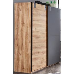 Schwebet&uuml;renschrank wimex, B:135cm H:198cm T:64cm, grau, Schr&auml;nke, "Liverpool, Made in Germany", Kleiderschrank im Industrial Look, 135 oder