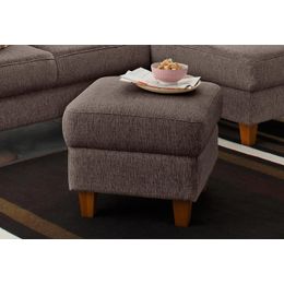 Polsterhocker Home Affaire, B:58cm H:48cm T:58cm, braun, 100% Polyester;Struktur (100% Polyester);Luxus-Microfaser in Lederoptik (100% Polyester),
