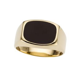 Firetti Herren Siegelring "Schmuck Geschenk Gold 585 Herrenring Goldring", 20, Gelbgold 585, 5mm, schwarz, Gelbgold 585, Fingerringe, mit Onyx
