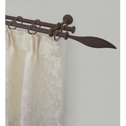 Gardinenstange Garesa, L:100cm &Oslash;:16mm, braun, Metall, Gardinenstangen, "ESPERANCA", rustikale Vorhanggarnitur, verl&auml;ngerbar, Eisen, mit Ringe