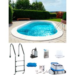 Ovalpool MY POOL BWT, B:400cm H:150cm L:800cm, beige, Schwimmbecken, "POWER, BxLxH: 400x800x150 cm", in 2 Folienfarben erh&auml;ltlich, inkl. Poolroboter