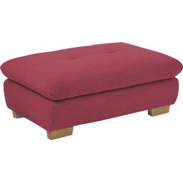 Hockerbank, B:106cm H:43cm T:74cm, rot, SET ONE BY Musterring, Cord GCT (92% Polyester, 8% Nylon), Hocker, "1200", Passend zur Serie SO 1200, 106 x