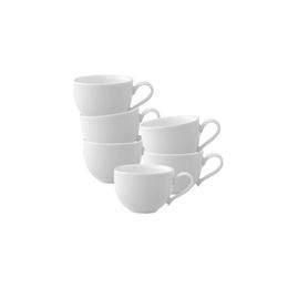 Villeroy & Boch VILLEROY & BOCH Espressotasse "Espressotassen New Cottage Basic 50 ml 6er Set weiß", weiß, Trinkgefäße