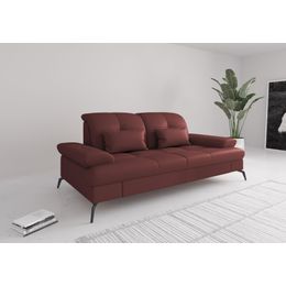 Sit & More 2,5-Sitzer SIT & MORE, B:202cm H:90cm T:122cm, rot, Sofas, "Amica, inkl. Sitztiefenverstellung und Armteilverstellung", wahlweise mit