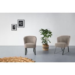 Sessel, B:66cm H:80cm T:69cm, bunt, exxpo - SOFA FASHION, Wohnzimmer, Sessel, "Americano, Loungesessel", mit Keder und Metallf&uuml;&szlig;en, Bezug in