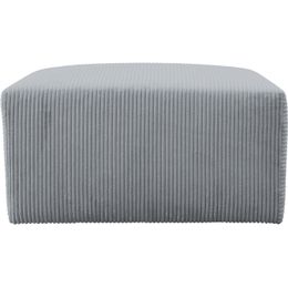 Polsterhocker WERK2, B:80cm H:41cm T:80cm, grau, 90% Polyester, 10% Nylon, Hocker, "Zeus-XL", Curvy Trend Hocker mit urbaner Optik