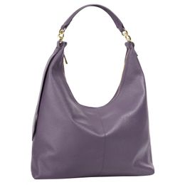 Samantha Look Damen Shopper, lila, Leder, leicht gl&auml;nzend, unifarben, Taschen, Made in Italy, Gro&szlig;e Handtasche mit Smartphonefach