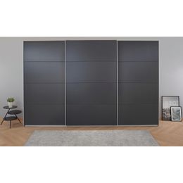 Schwebet&uuml;renschrank Rauch, B:360cm H:210cm T:62cm, grau, Holzwerkstoff, Schr&auml;nke, "Kleiderschrank Schrank Garderobe KOLUNA mit Dekor-Front", inkl. 2