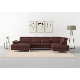 Sit & More Wohnlandschaft SIT & MORE, B:359cm H:87cm T:230cm, rot, Sofas, "Cabrio U-Form, B: 359 cm, mit Sitztiefen-, Arm- & Kopfteilverstellung", 3