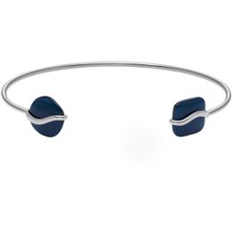 Skagen Damen Armspange "Schmuck Geschenk Edelstahl SOFIE SEA GLASS", 16,5cm, Edelstahl, blau, Edelstahl, Armbänder, mit Glasstein