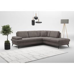 Sit & More Ecksofa SIT & MORE, B:238cm H:83cm T:202cm, braun, 100% Polyester, Wohnzimmer, Sofas, "Morris Jubi L-Form, B: 238 cm", mit Armteilfunktion & 1