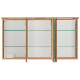 Spiegelschrank Welltime, B:120cm H:66cm T:20cm, braun, Holzwerkstoff, Badezimmer, Schr&auml;nke, "Ravenna", Breite 120 cm, mit LED Beleuchtung