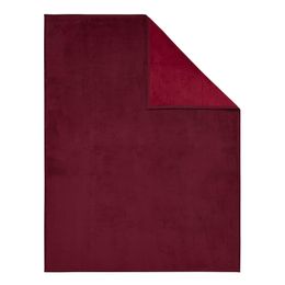 Wohndecke Biederlack, B:150cm L:200cm, rot, 58% Baumwolle, 35% Polyacryl, 7% Polyester, Wohndecken