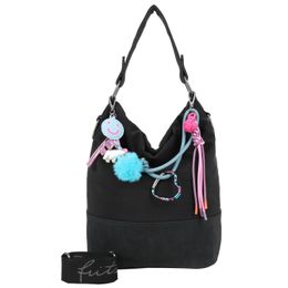 Damen Henkeltasche "Tüddelüt", Fritzi aus Preussen, schwarz, Nylon, unifarben, Taschen, mit wunderschöner Anhängerkette