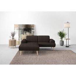 Ecksofa Andas, B:192cm H:83cm T:176cm, braun, 100% Polyester, Wohnzimmer, Sofas, "Swift Scandic Design, komfortabler Federkern, Breite 192cm,