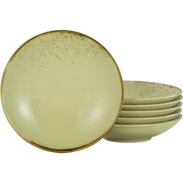 Creatable Suppenteller "Essteller NATURE COLLECTION", 22cm, beige, Speiseteller, Teller Set f&uuml;r 6 Personen, &Oslash; 22 cm, Steinzeug, tiefe Teller