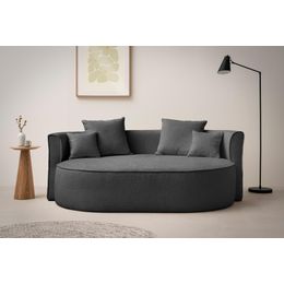 2,5-Sitzer, B:200cm H:98cm T:145cm, grau, LeGer Home by Lena Gercke, Sofas, "ISALIE, rundes Loungesofa, mit Kissen, perfekt gepolstert", moderne