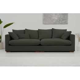 Big-Sofa Home Affaire, B:266cm H:80cm T:113cm, grün, 100% PES, Sofas, "Coray", extra weich und kuschelig, Füllung mit Federn und Daunen