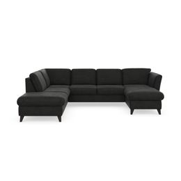 Wohnlandschaft Home Affaire, B:307cm H:86cm T:213cm, grau, 95% Polyester, 5% Polyamid, Sofas, "Trelleborg U-Form", wahlweise mit Bettfunktion und