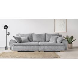Big-Sofa Home Affaire, B:275cm T:108cm, grau, 100% Polyester, Sofas, "Katja, B: 275 cm", Mega-Sofa mit 4 Zierkissen