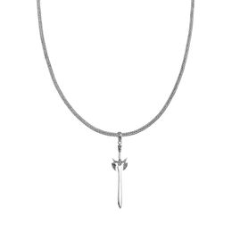 Kuzzoi Herren Kette mit Anh&auml;nger "Herren Schlangenkette Schwert Massiv 925 Silber", 50, ohne Stein, Silber 925 (Sterlingsilber), L: 50, silber,